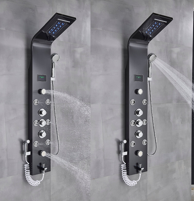 Black Digital Shower Panel Column